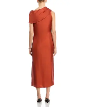ARGENT Silk Funnel Neck Dress