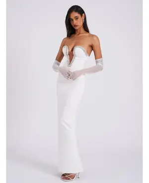 MISS CIRCLE NEW YORK Izzy Crystal Opera-length Gloves