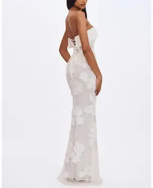 MISS CIRCLE NEW YORK Raphaela Floral Strapless Mermaid Wedding Dress