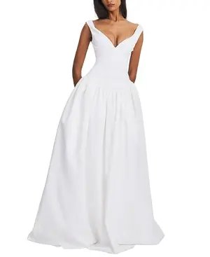 MISS CIRCLE NEW YORK Siena Satin Sweetheart Gown - White