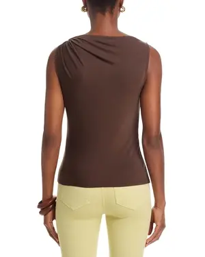 Veronica Beard Otessa Twisted Strap Top - Dark Mocha