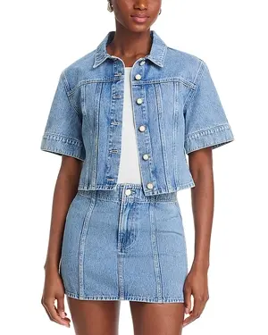 Veronica Beard Malcom Denim Jacket - Silver Dust