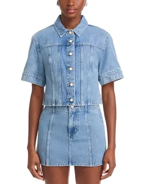 Veronica Beard Malcom Denim Jacket - Silver Dust