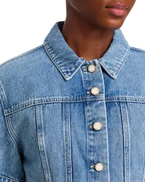 Veronica Beard Malcom Denim Jacket - Silver Dust