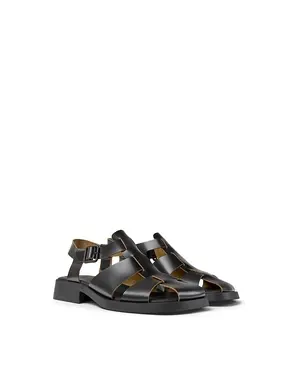Camper Dana Leather Fisherman Sandal - Black