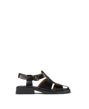 Camper Dana Leather Fisherman Sandal - Black