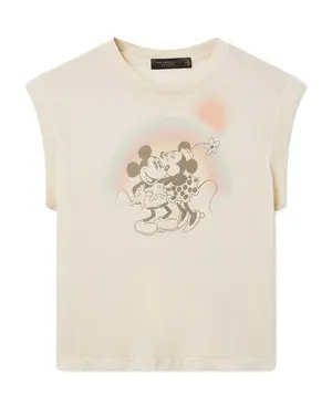 Junk Food Clothing Mickey And Minnie Kiss Vintage Tissue Tank - Birch