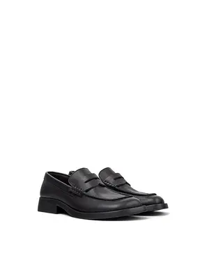 Camper Leather Moccasin Loafer - Black