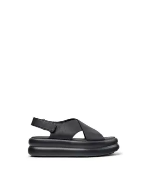 Camper Pelotas Flota Up Leather X-strap Sandal - Black