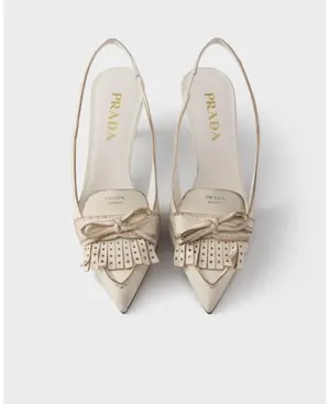 Prada Leather Slingback Pumps - Neutral