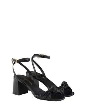 Prada Leather Sandals - Black
