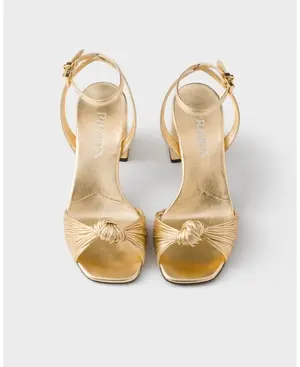 Prada Nappa Leather Sandals - Gold/silver