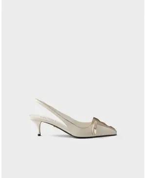 Prada Leather Slingback Pumps - Neutral