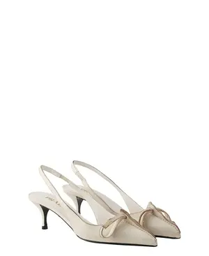 Prada Leather Slingback Pumps - Neutral