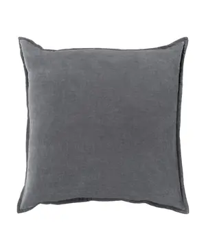 SURYA Cotton Velvet Decorative Pillow - Charcoal