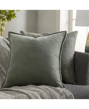 SURYA Cotton Velvet Decorative Pillow - Sage