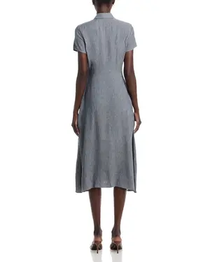 Theory Short Sleeve Shirt Dress - Ink Blue