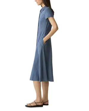 Theory Short Sleeve Shirtdress - Light Denim