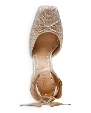 Steve Madden Larina Ankle Tie Pumps - Champagne