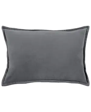 SURYA Cotton Velvet Decorative Pillow - Charcoal
