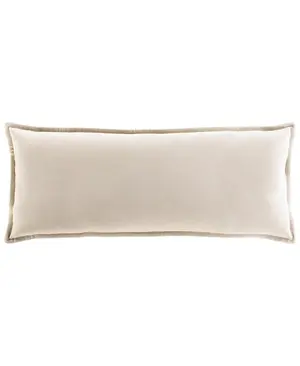 SURYA Cotton Velvet Decorative Pillow - Light Beige
