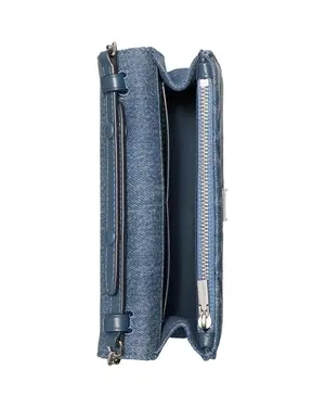 Tory Burch Kira Mini Diamond Quilt Denim Crossbody Bag - Blue