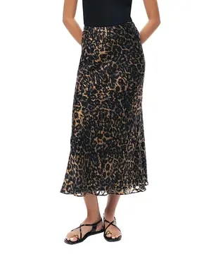NOCTURNE Printed Leopard Midi Skirt - Multi-colored