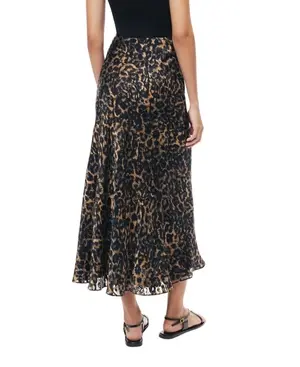 NOCTURNE Printed Leopard Midi Skirt