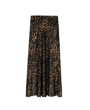 NOCTURNE Printed Leopard Midi Skirt
