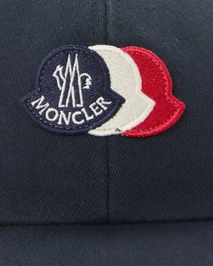 Moncler Logo Embroidered Cap - Blue