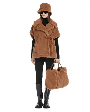 Max Mara Wool & Silk Teddy Poncho