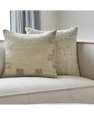 SURYA Deccan Traps Decorative Pillow - Ivory/brown