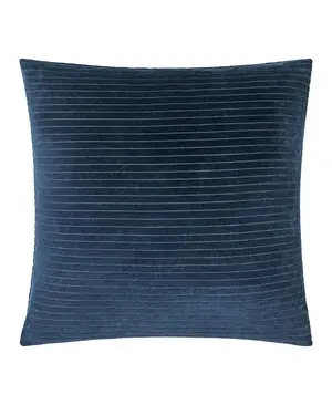 SURYA Cotton Velvet Stripes Decorative Pillow - Navy