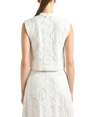 Derek Lam 10 Crosby Cropped Eyelet Top