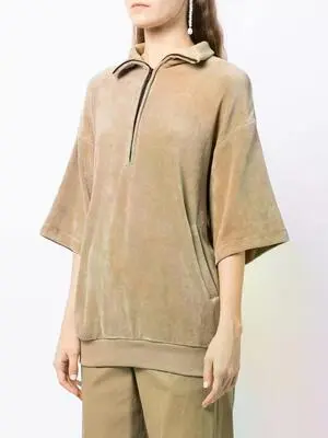 Fear Of God Velour Mock-neck Half-sleeve Top