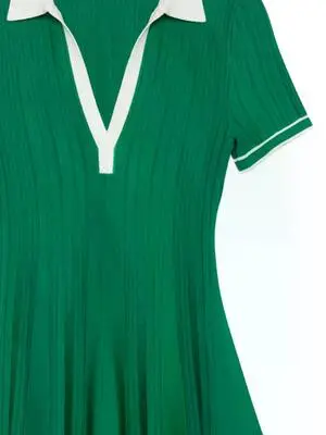 Simkhai Ribbed Knit Mini Dress With V-neck - Green