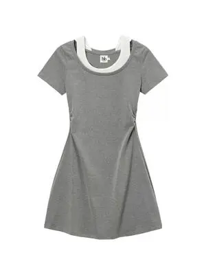 B+AB Layered Short-sleeve Dress