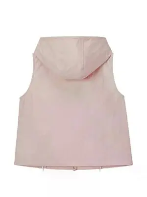 MINI CREAM Hooded Zip-up Vest