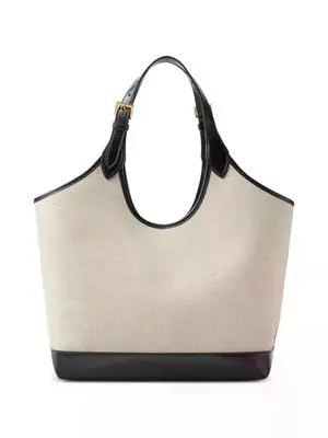 Versace Rivière Large Canvas Tote With Medusa Cameo - Neutrals