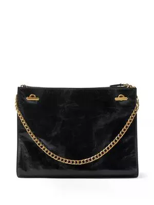 Versace Cabine Leather Shoulder Bag - Black