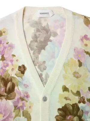 Versace Floral Silk Knit Cardigan