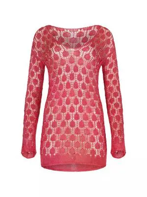 PARAMIDONNA Mira Crochet Beach Dress - Pink