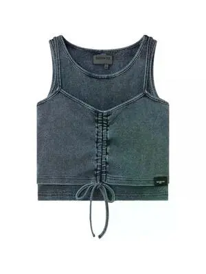 MUSIUM DIV. Drawstring-detail Ribbed Tank Top - Blue