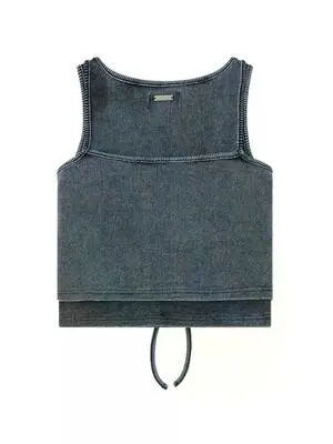 MUSIUM DIV. Drawstring-detail Ribbed Tank Top - Blue