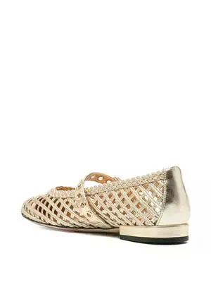 EVALUNA Buckle-fastening Flat Pumps - Gold