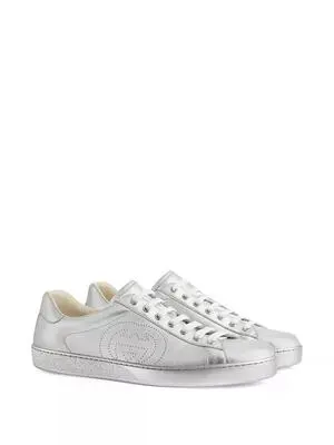 Gucci Ace Metallic Low-top Sneakers - Silver