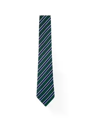 Zegna Striped Pointed Tie - Green