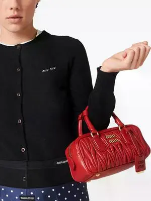 Miu Miu Arcadie Matelassé Nappa-leather Bag - Red