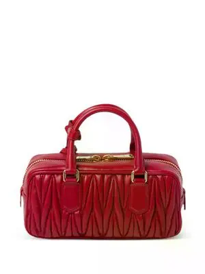 Miu Miu Arcadie Matelassé Nappa-leather Bag - Red