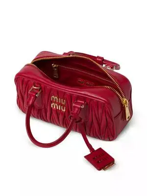 Miu Miu Arcadie Matelassé Nappa-leather Bag - Red